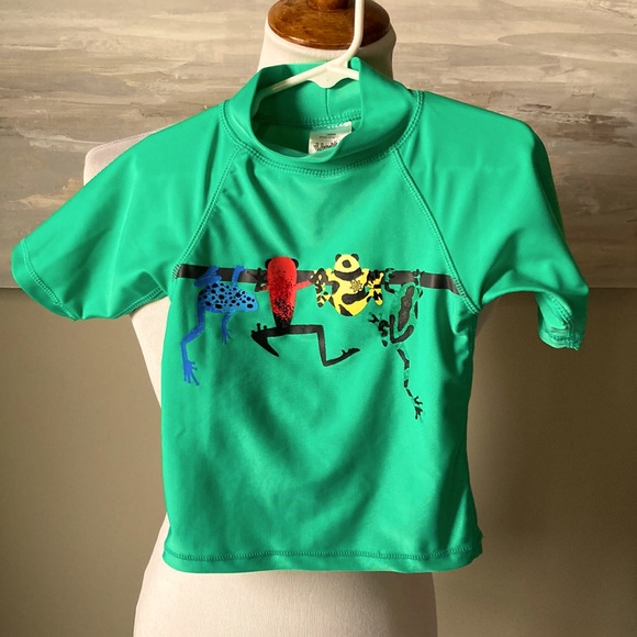 Skinz | Swim | Uv Skinz Upf 5 Green Rash Guard With Frog Graphic | Poshmark